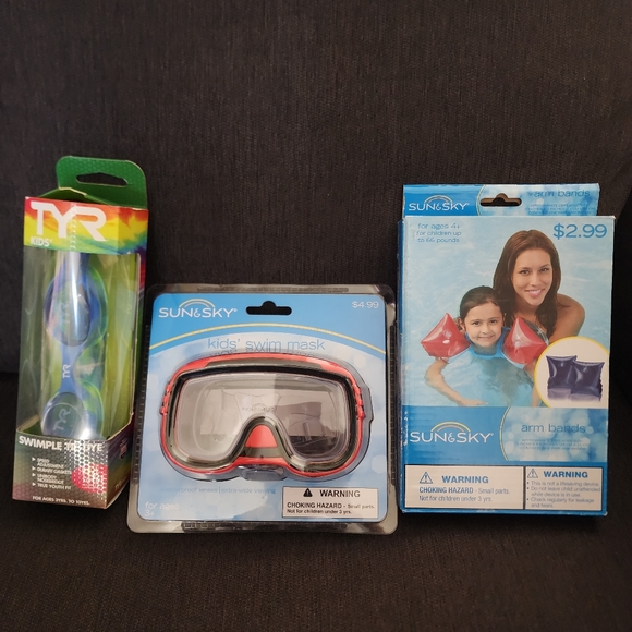 Sun & Sky | Swim | Set Of Arm Floaters Swim Mask And Goggles | Poshmark